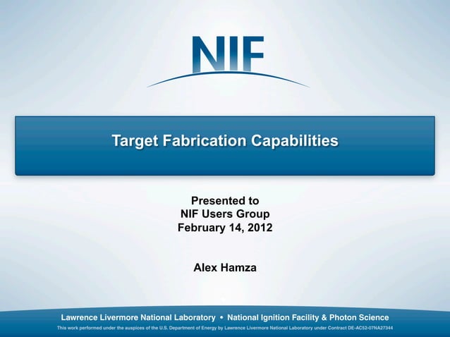 Target Fabrication Capabilities | PPT