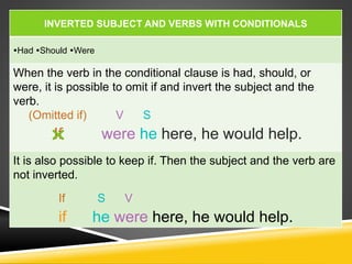 Sentences with inverted subject and verbs | PPTX