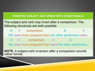 Sentences with inverted subject and verbs | PPTX