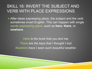 Sentences with inverted subject and verbs | PPTX