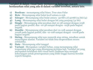 Variabel Operator & Ekspresi - dasar visual basic bagian 5 | PPT