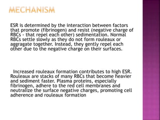 Esr | PPTX | Blood Disorders | Diseases and Conditions