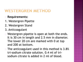 Esr | PPTX | Blood Disorders | Diseases and Conditions