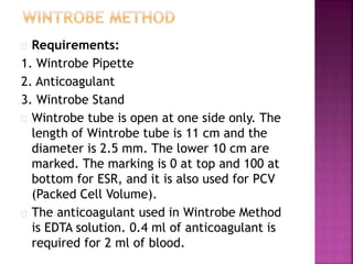 Esr | PPTX | Blood Disorders | Diseases and Conditions