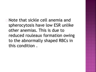 Esr | PPTX | Blood Disorders | Diseases and Conditions