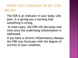 Esr | PPTX | Blood Disorders | Diseases and Conditions