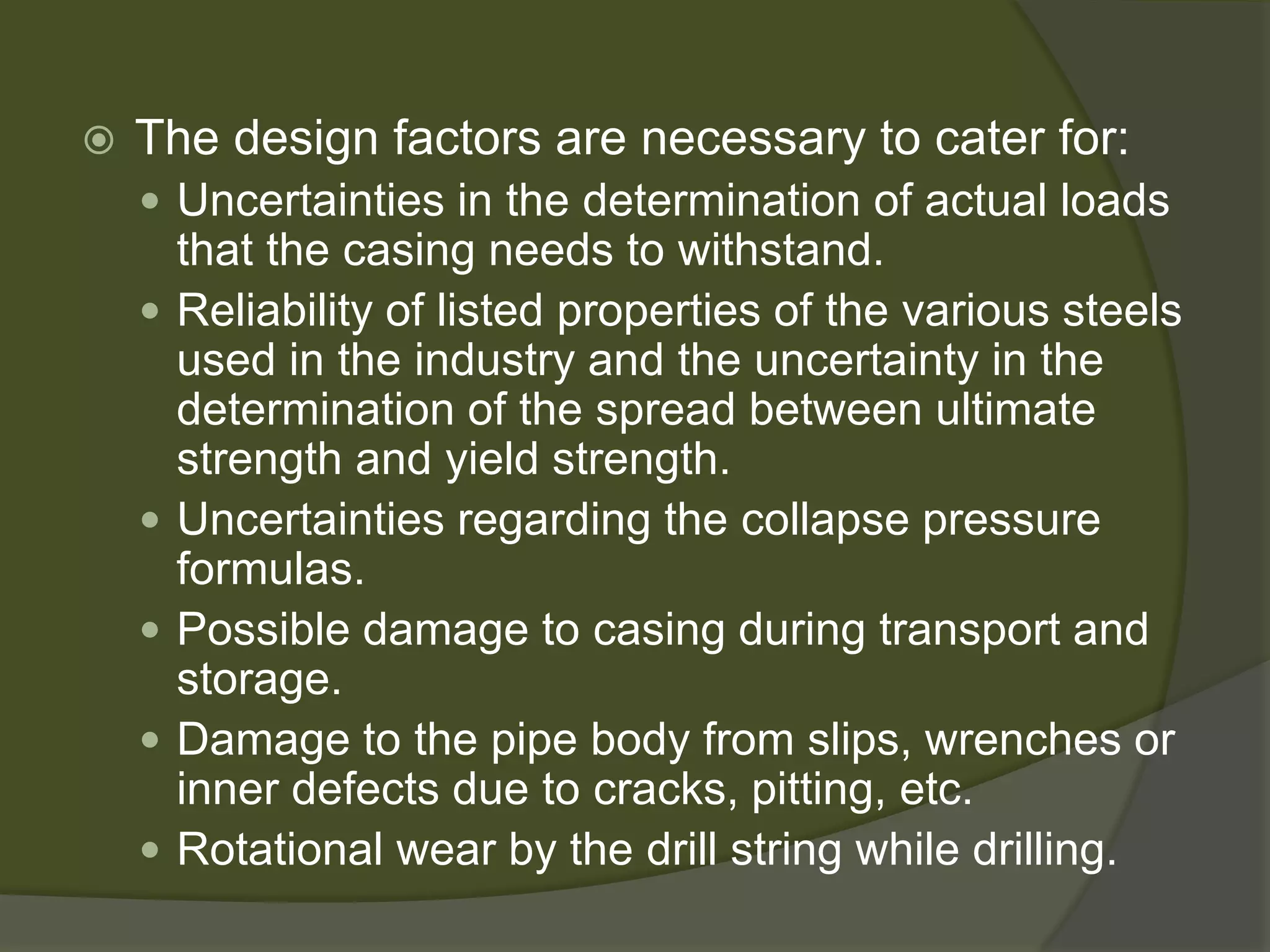 Drilling Engineering - Casing Design | PDF