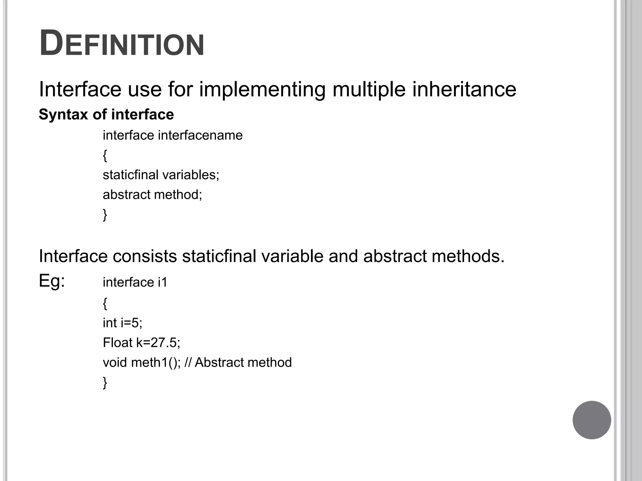 5.interface and packages | PPTX