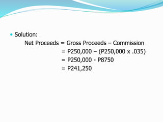 Commission / Gross Proceeds and Net Proceeds | PPTX
