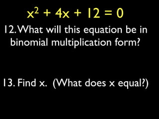 Solving Trinomial Equations with Negatives X Coefficient | PDF