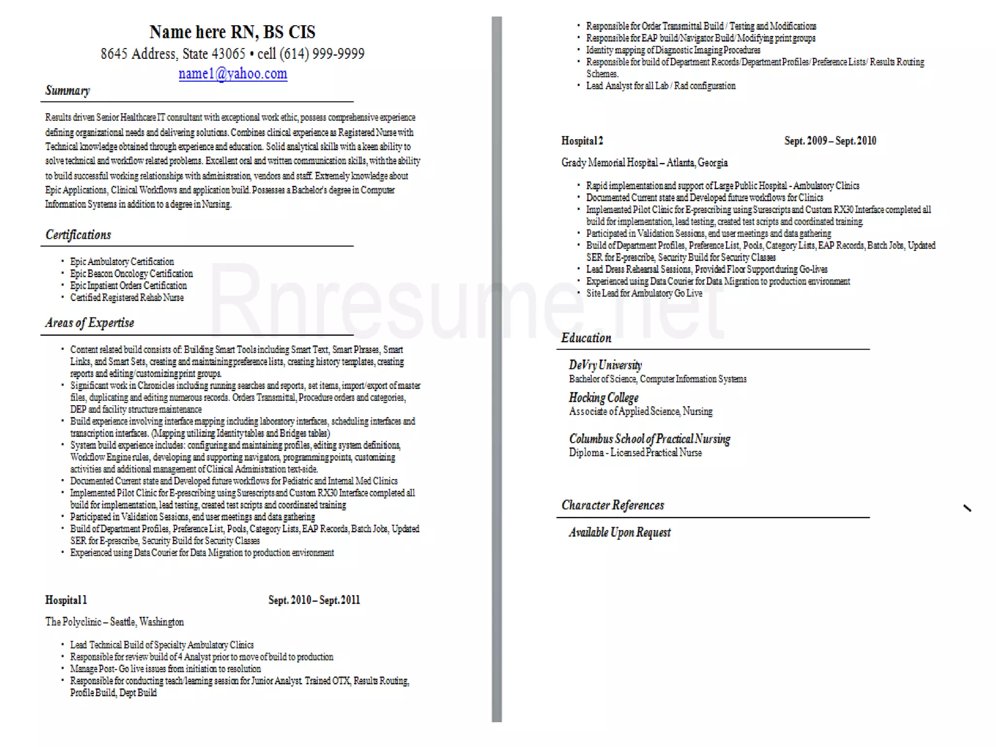 RN resume sample | PPTX