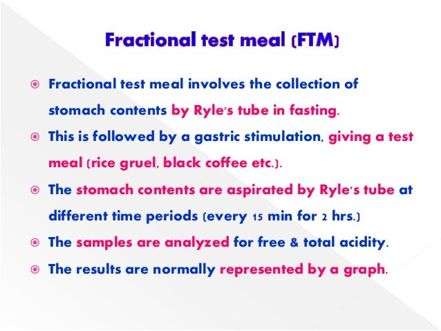 GASTRIC FUNCTION TESTS GASTRIC FUNCTION TESTS