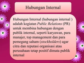 5. hubungan internal dan ekternal public relations | PPTX