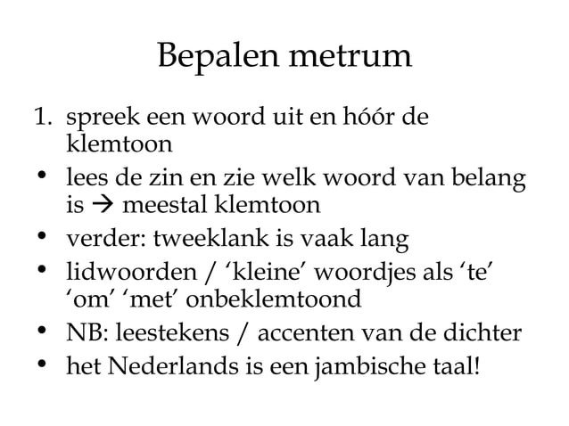 metrum in gedichten | PPT | Poetry | Books and Literature