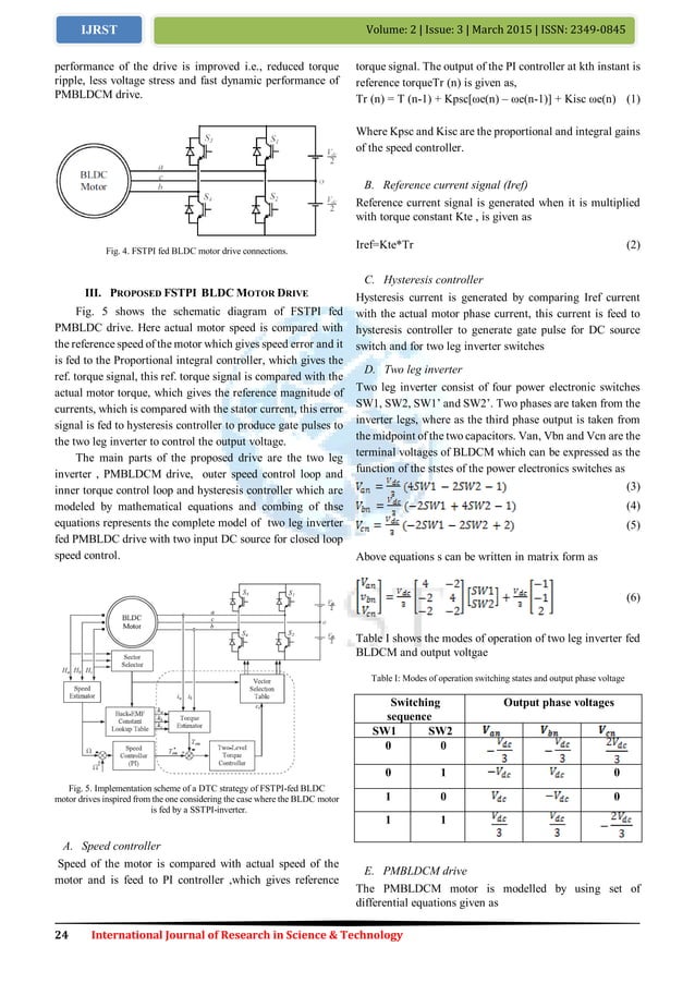 DTC Scheme for a Four-Switch Inverter-Fed PMBLDC Motor Emulating the ...