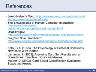 Information Architecture. Card Sorting | PPT