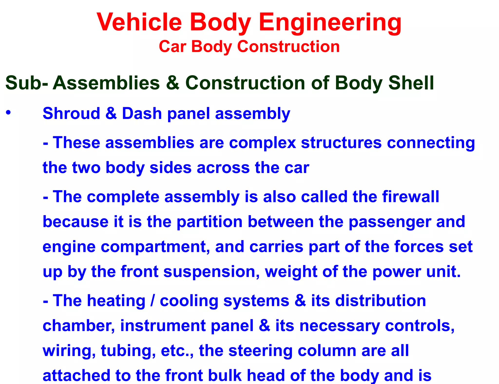 Vehicle Body Engineering Car Body Construction | PPT