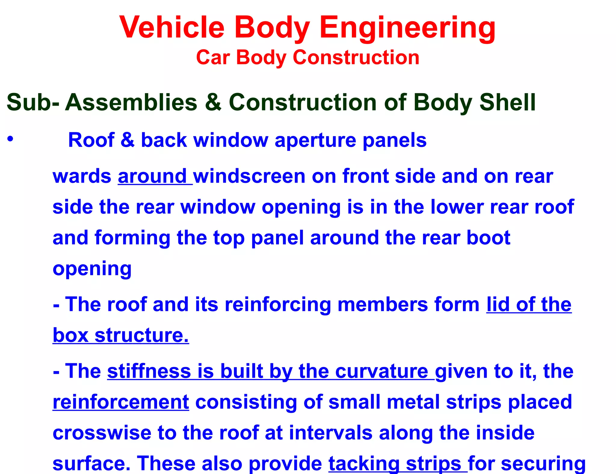 Vehicle Body Engineering Car Body Construction | PPT