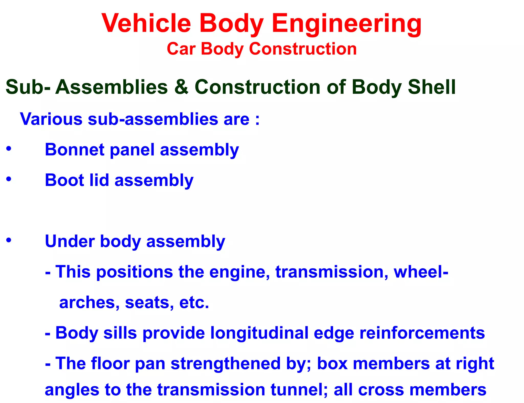 Vehicle Body Engineering Car Body Construction | PPT