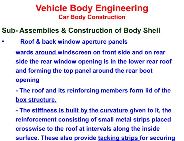 Vehicle Body Engineering Car Body Construction | PPT