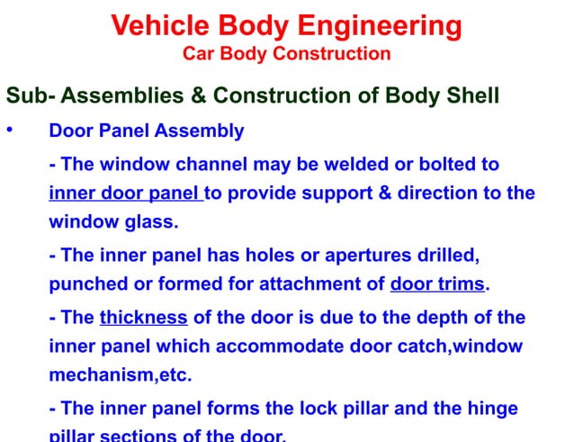 Vehicle Body Engineering Car Body Construction | PPT