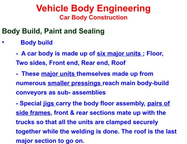 Vehicle Body Engineering Car Body Construction | PPT