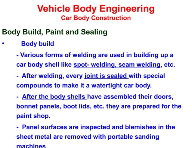 Vehicle Body Engineering Car Body Construction | PPT