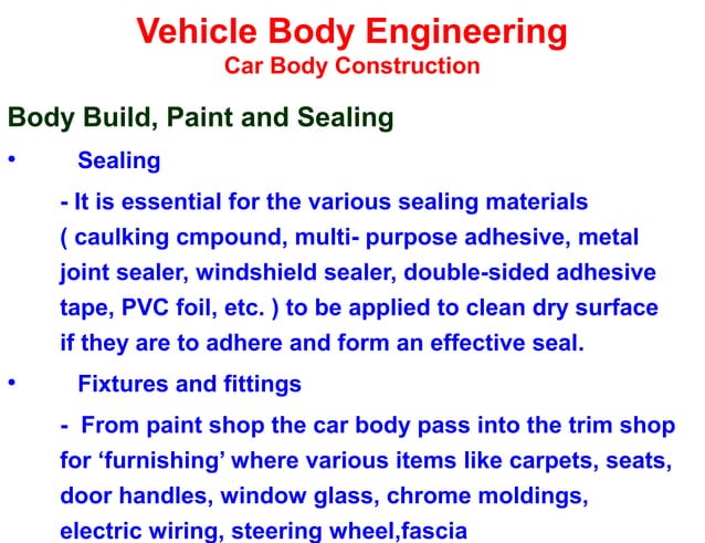 Vehicle Body Engineering Car Body Construction | PPT