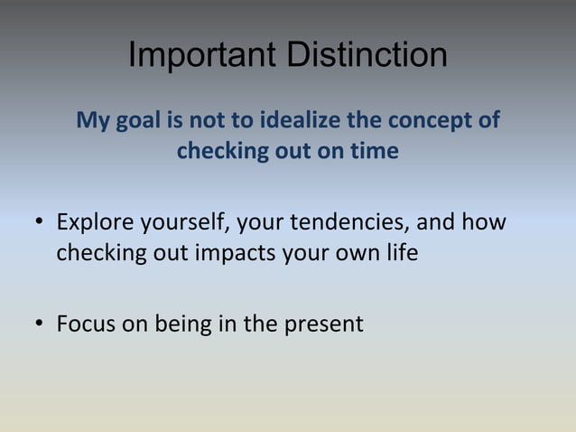 Checking Out: Moving Forward During Times of Transition - Aaron ...