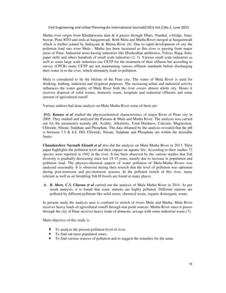 PHYSICOCHEMICAL ANALYSIS OF MULA MUTHA RIVER PUNE | PDF