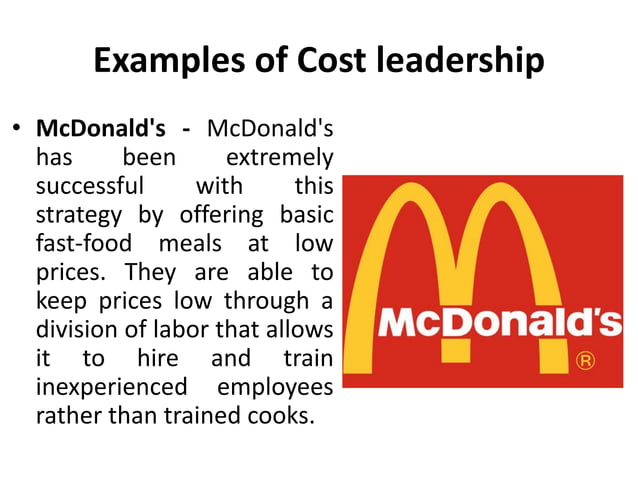 Focused cost leadership strategy - strategic management - Manu Melwin ...
