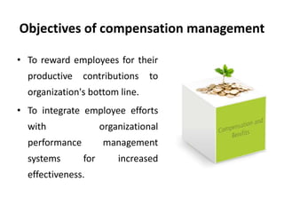 Objectives of compensation management - compensation management - Manu Melwin Joy | PPT