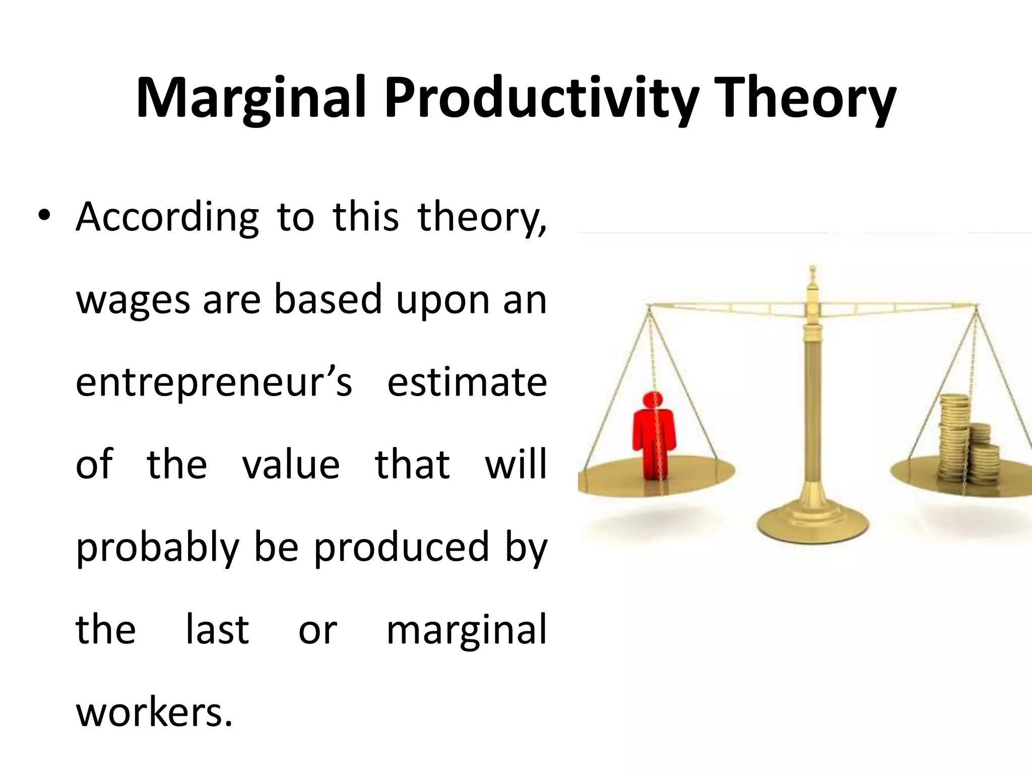 Marginal productivity theory– wage theories - compensation management ...