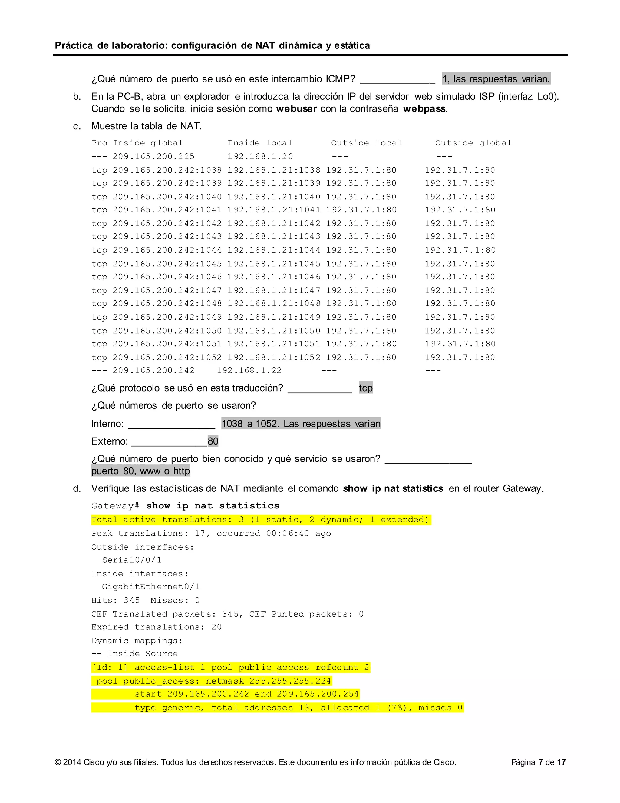 5226 Lab Configuring Dynamic And Static Nat Ilm Pdf