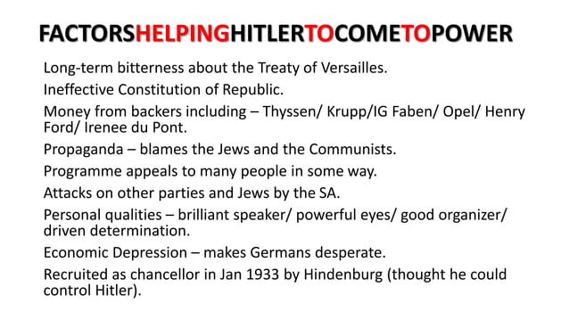 CAMBRIDGE IGCSE HISTORY REVISION 5 GERMANY AND WEIMAR REPUBLIC 1919 ...