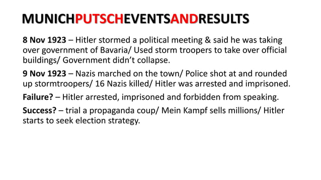 CAMBRIDGE IGCSE HISTORY REVISION 5 GERMANY AND WEIMAR REPUBLIC 1919 ...