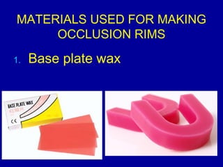 record bases & occlusal rims | PPT