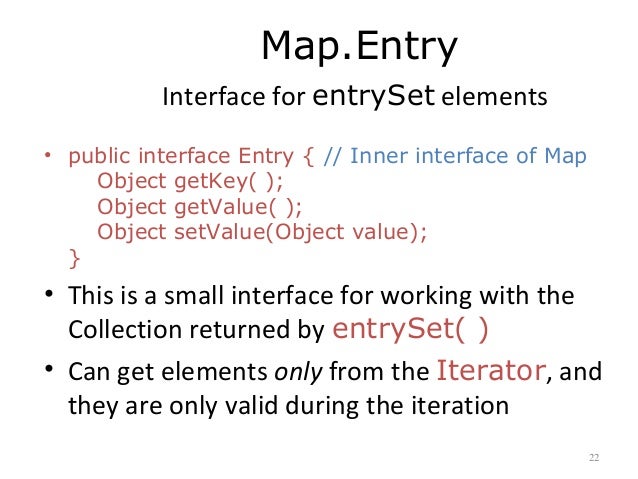 Java Map Entryset Value