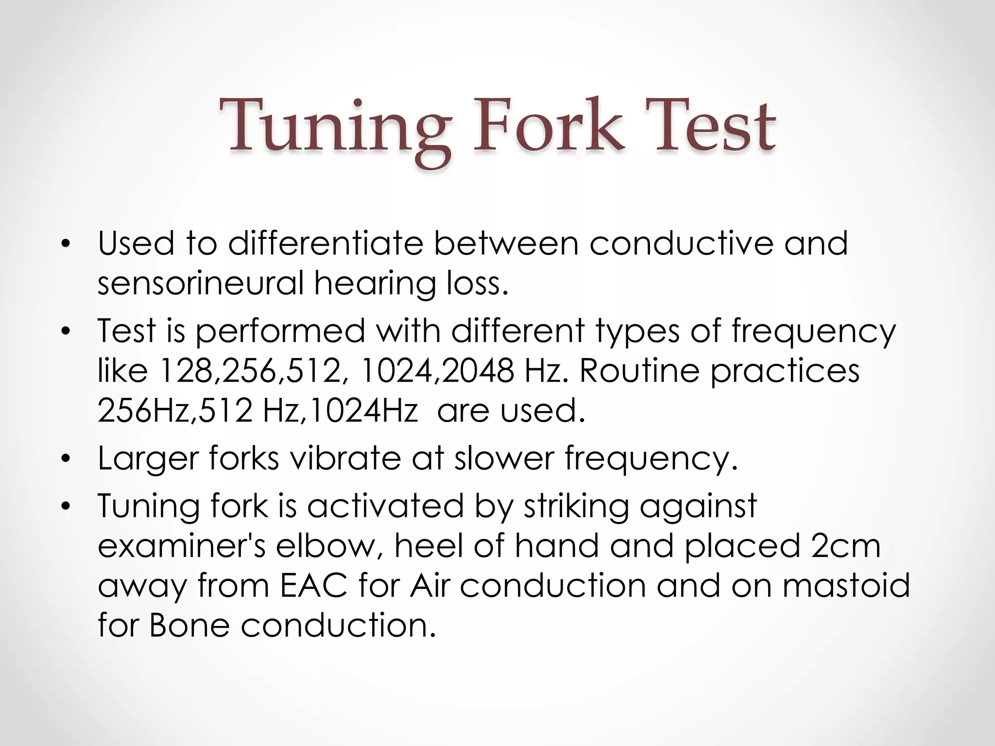 Tuning fork test | PPTX