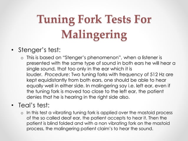 Tuning fork test | PPTX | Ear, Nose and Throat Conditions | Diseases ...