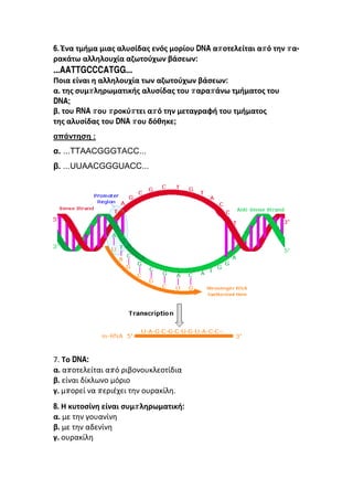 5.3 βιολογία γ' γυμνασίου dna rna | PDF