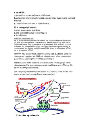 5.3 βιολογία γ' γυμνασίου dna rna | PDF