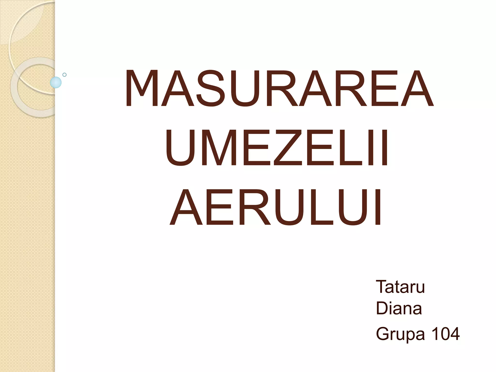 5.2. masurarea umezelii aerului | PPTX