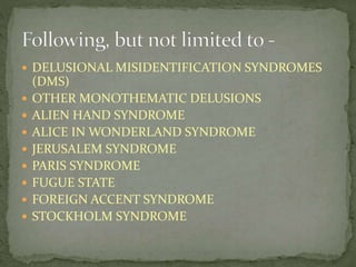 uncommon psychiatric disorders | PPTX