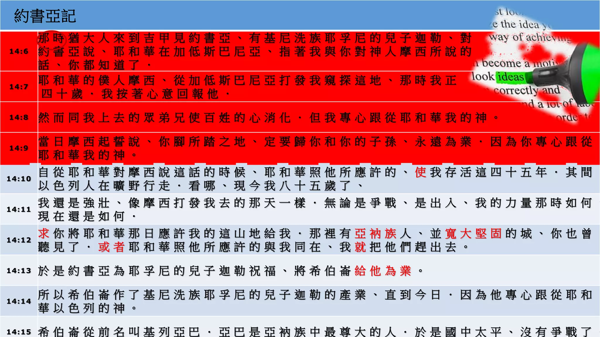 5. 為約書亞成了舞台背景的迦勒 | PPT