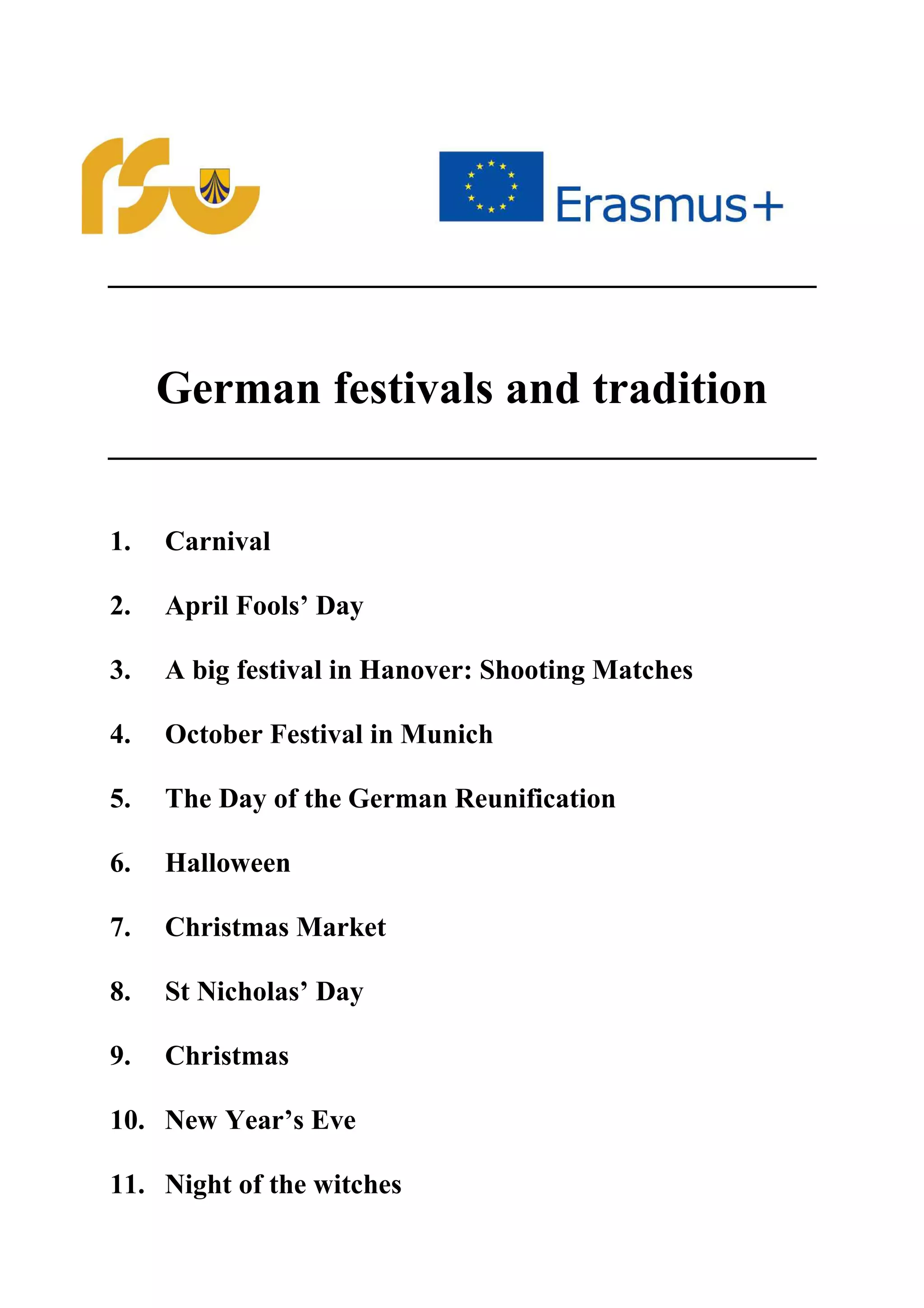 5. German festivals and traditions | PDF
