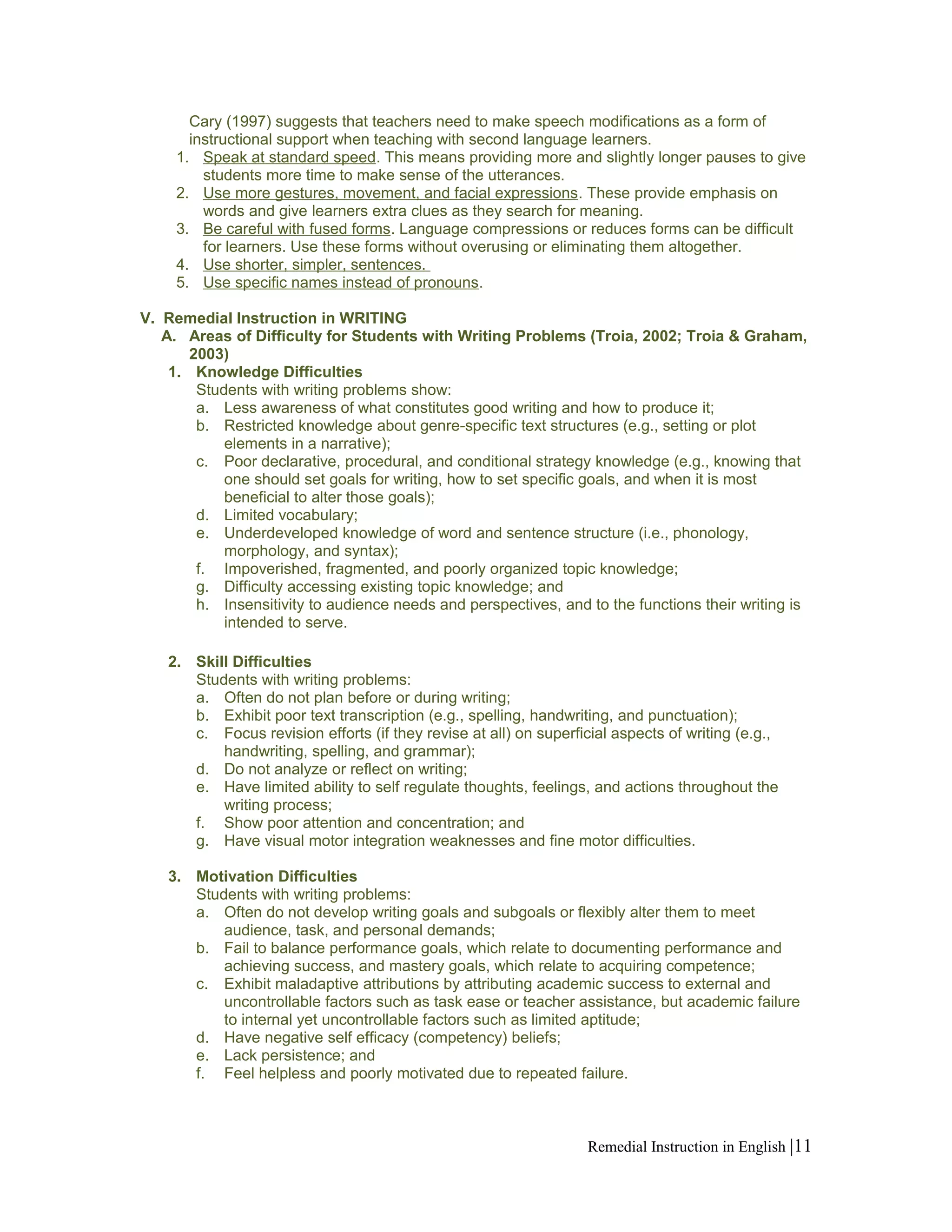 Remedial English Instruction (5 of 16) | DOC