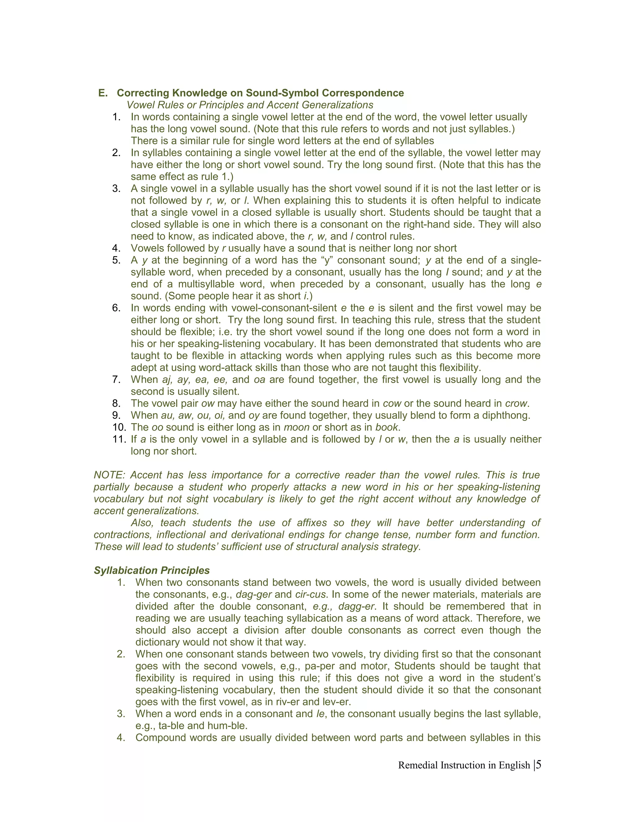 Remedial English Instruction (5 of 16) | DOC