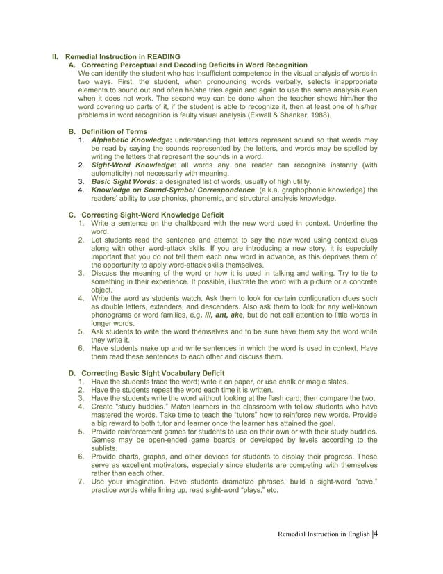 Remedial English Instruction (5 of 16) | DOC