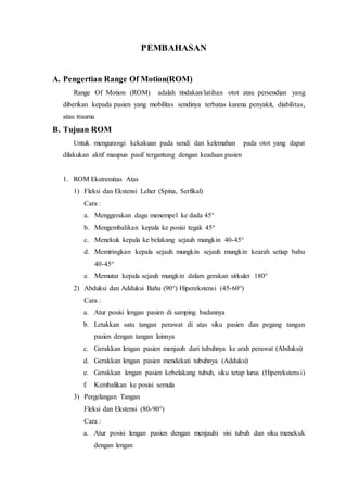 ROM dan Transport pasien | DOCX